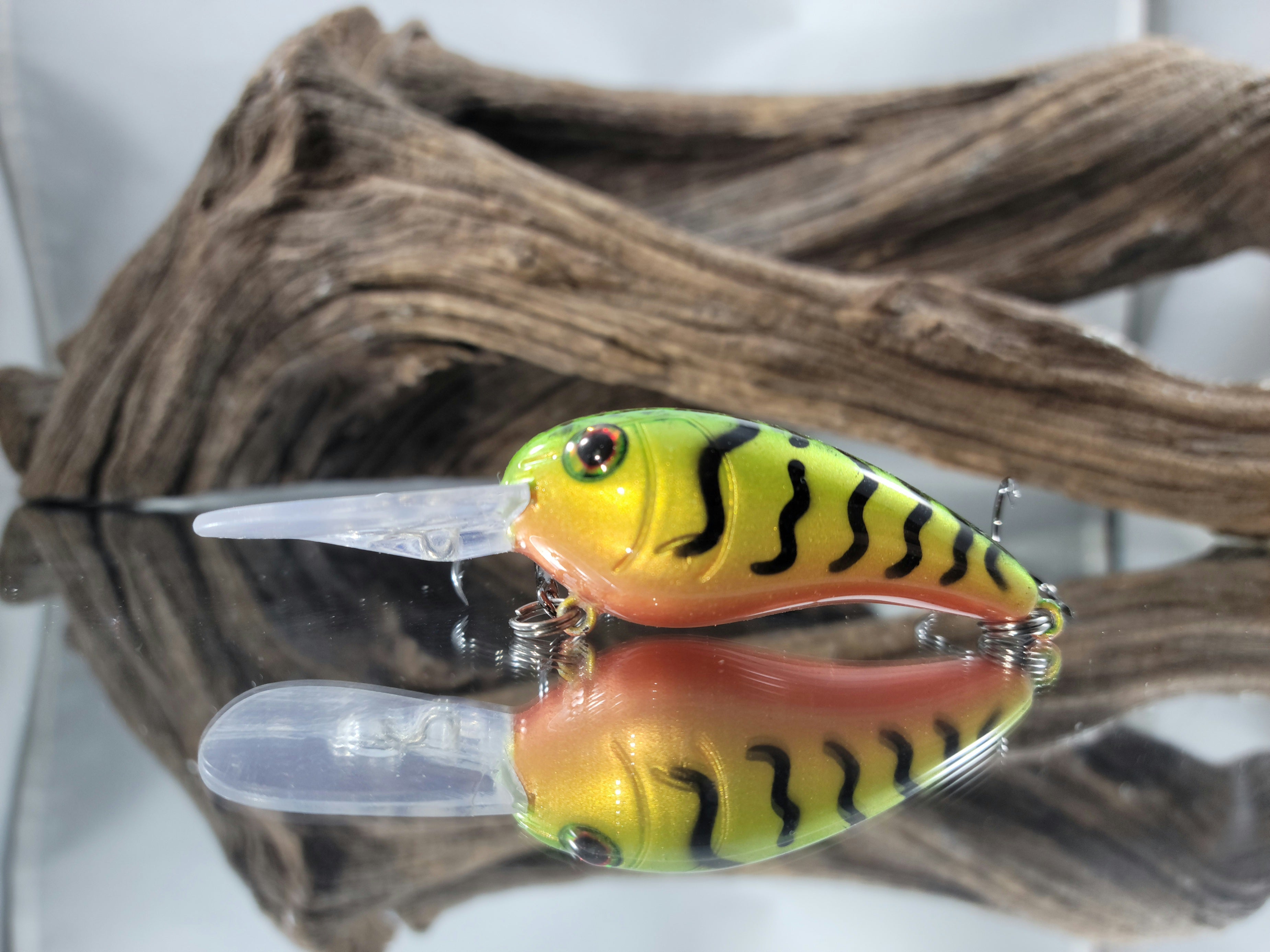 RK 55 Style Crankbait - Iridescent Fire Tiger – Clyde's Cranks
