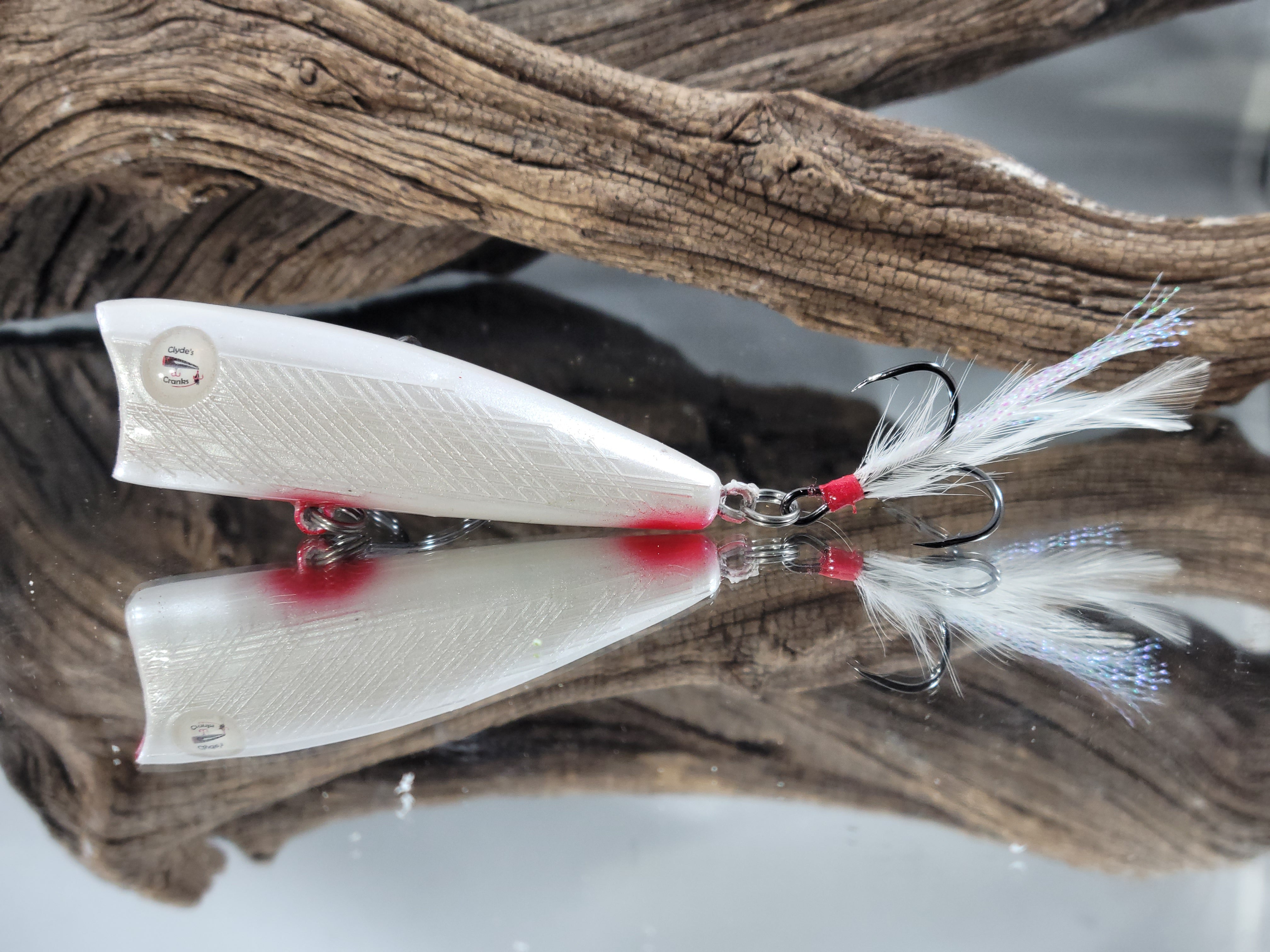 Magnum Popper - Pearl White Shad – Clyde's Cranks