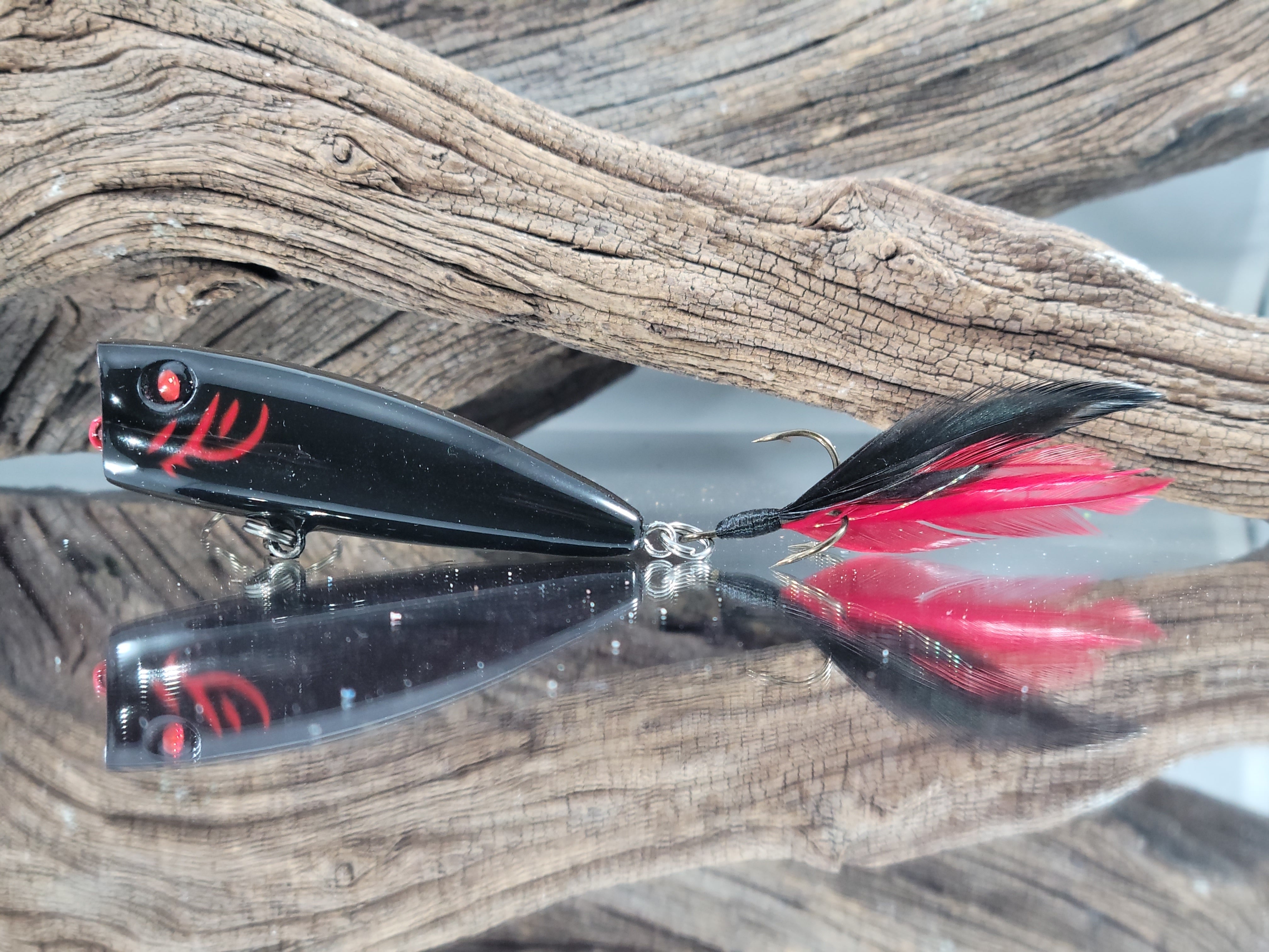 Rio Rico style popper - Classic Gloss Black – Clyde's Cranks